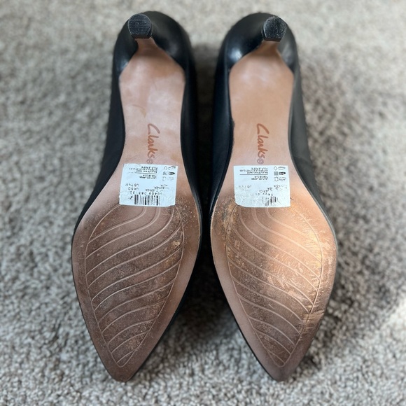 Clarks | Shoes | Clarks Womens Linvale Jerica Black Leather Pump | Poshmark